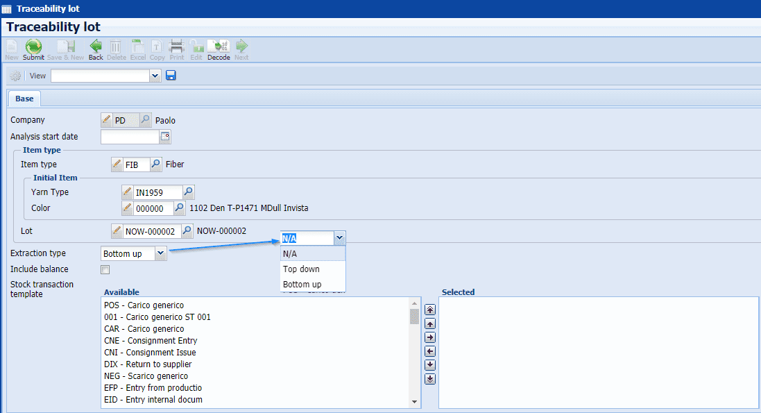 Lot Tracking - Datatex